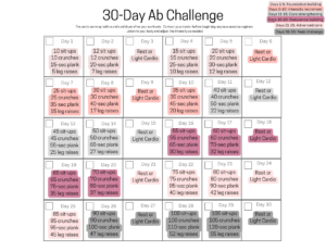 30-Day Ab Challenge: Printable Calendar & Core Strengthening - Loveselfcare