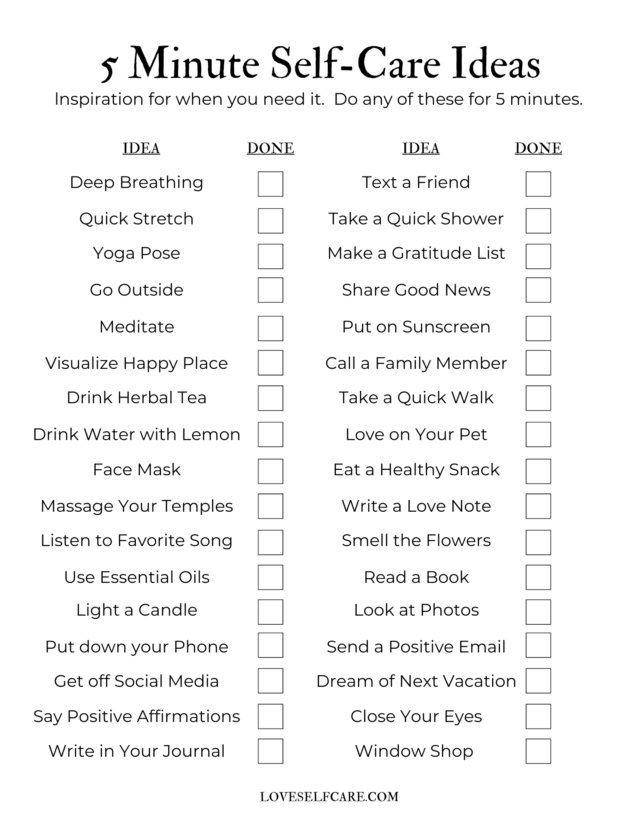 5 Minute Self-Care Ideas (Quick Routines for Busy Moms) - Loveselfcare