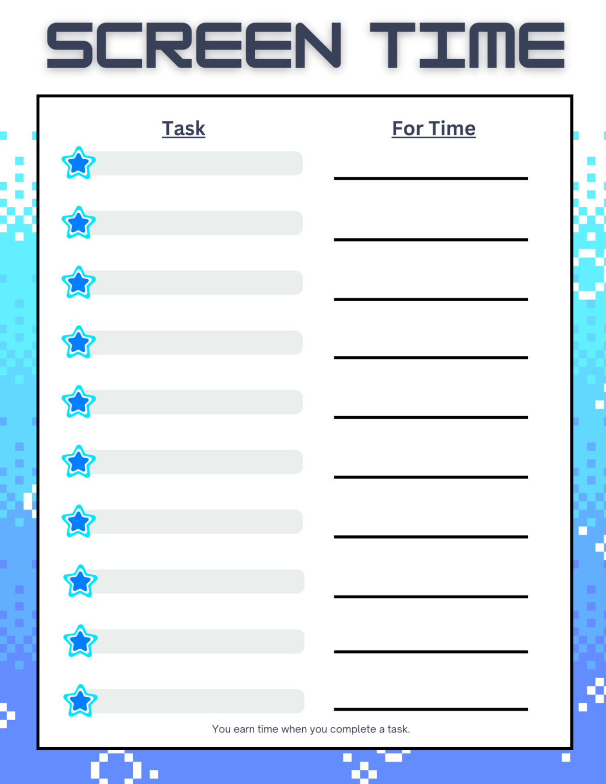 Free Printable Screen Time Charts: Manage Your Kids’ Digital Use ...