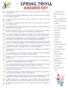 Free Printable Spring Trivia Questions and Answers to Celebrate Spring ...